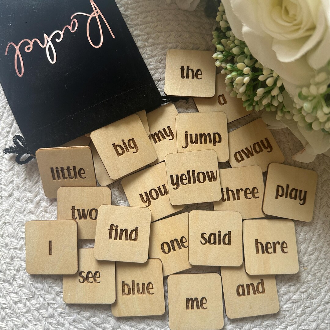 Laser Engraved Wood Sight Word Tiles | Learning Resource - Etsy