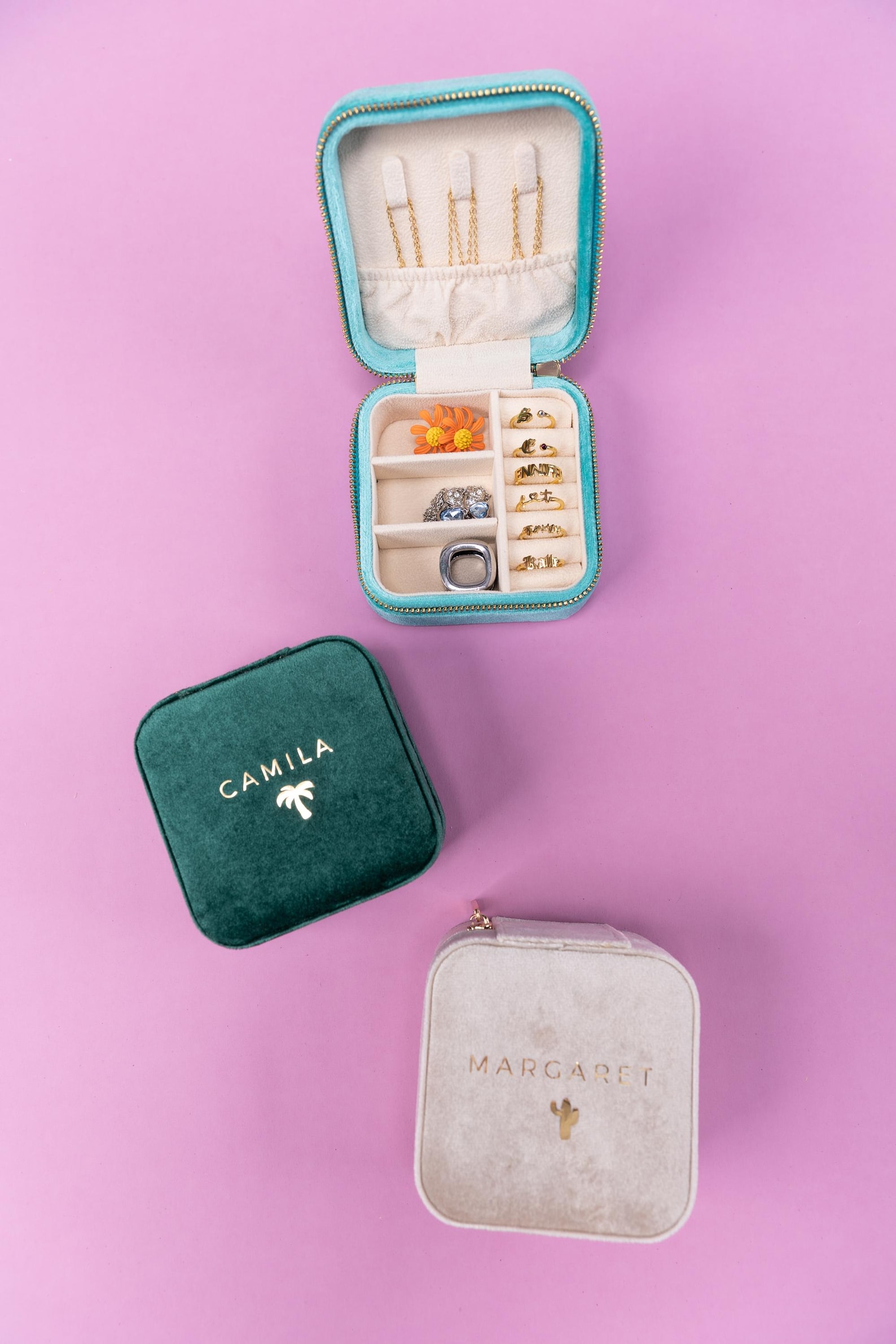 Personalized Italian Velvet Jewelry Case-necklace Ring Box-travel ...