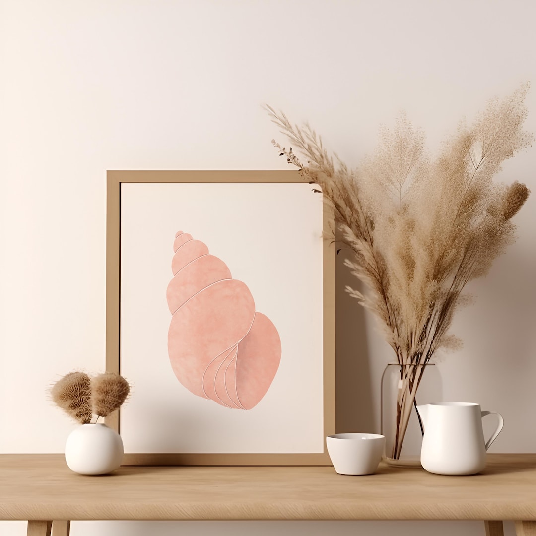 Hand Drawn Sea Shell Prints, Printable Art, Digital Poster, Livingroom ...