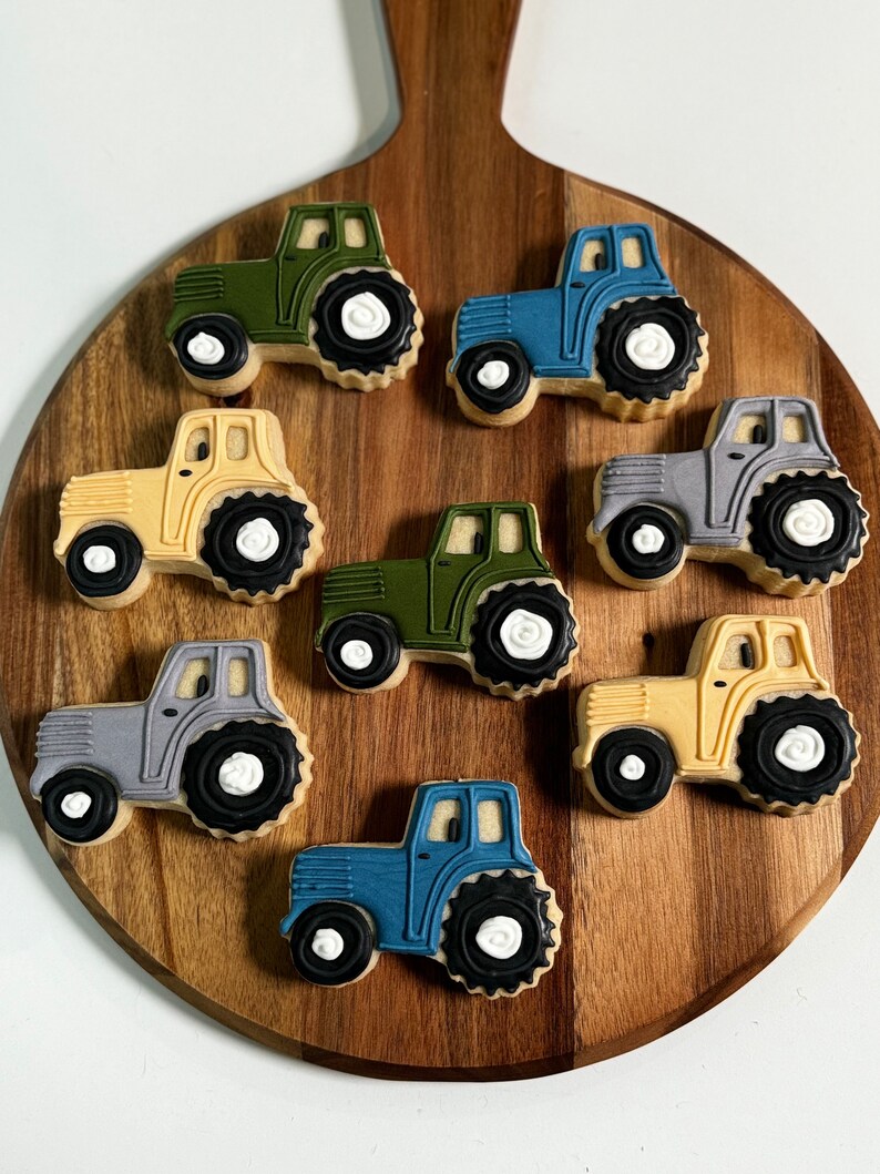 Boy Tractor Birthday Sugar Cookies - Etsy