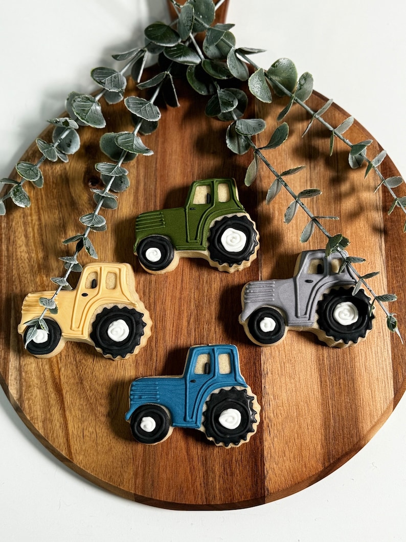 Boy Tractor Birthday Sugar Cookies - Etsy