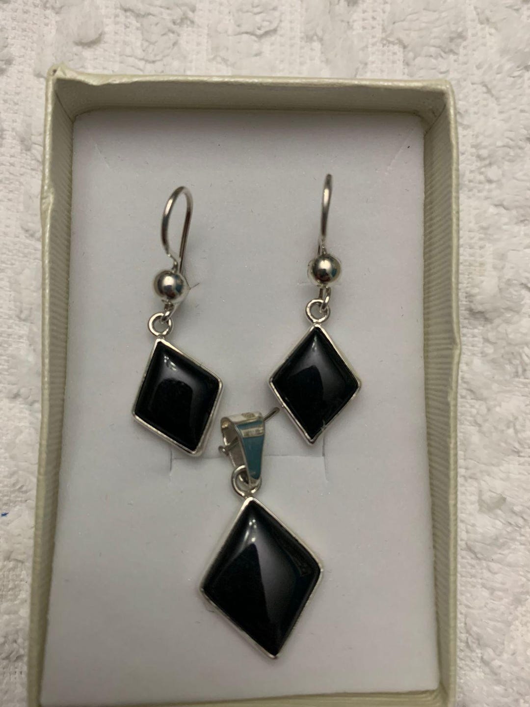 Black Jade Quetzal Jewelry Set: Sterling Silver Pendant Necklace ...
