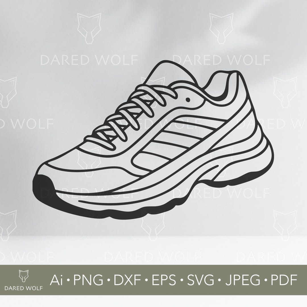 Running Sneakers SVG: Athletic Shoe Clipart for Cricut & Silhouette - Etsy
