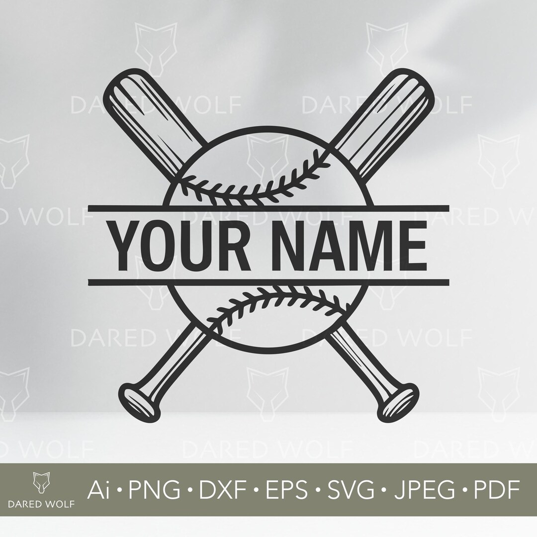 Baseball Split Monogram SVG: Sports Vector Art for Cricut - Etsy