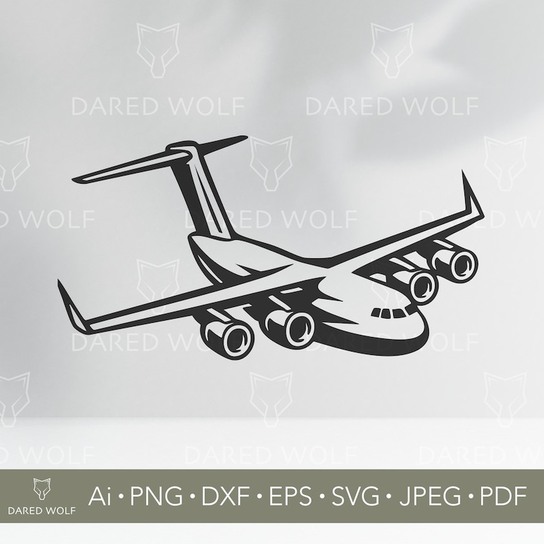 Cargo Plane Vector Art | Military Aircraft SVG for Cricut and ...