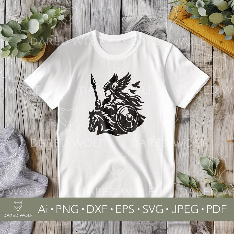 Valkyrie Clipart - Norse Warrior Woman Vector - Mythology Battle ...