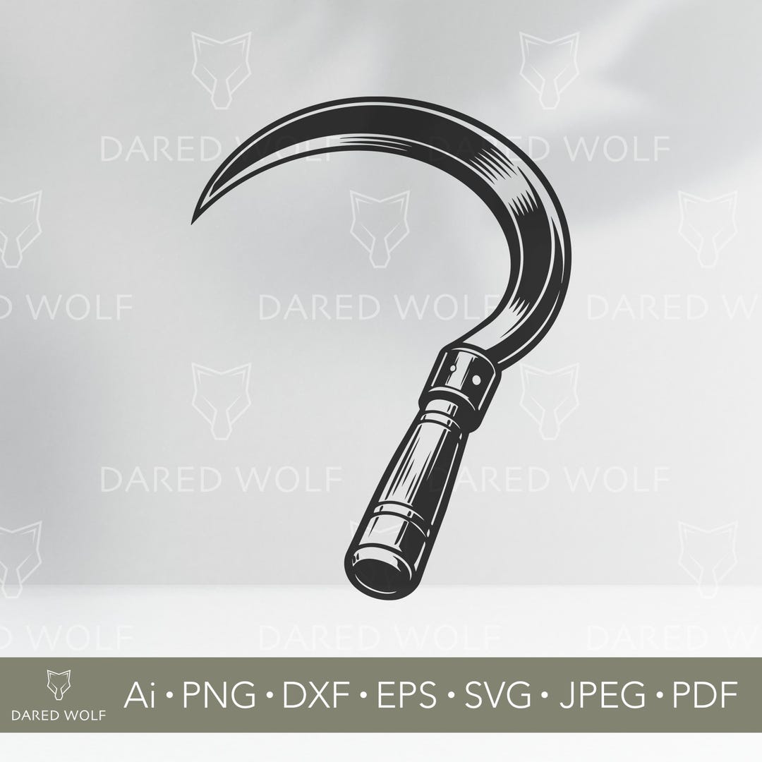 Sickle Vector Clipart - Farm Tool SVG - Vintage Engraved Design ...