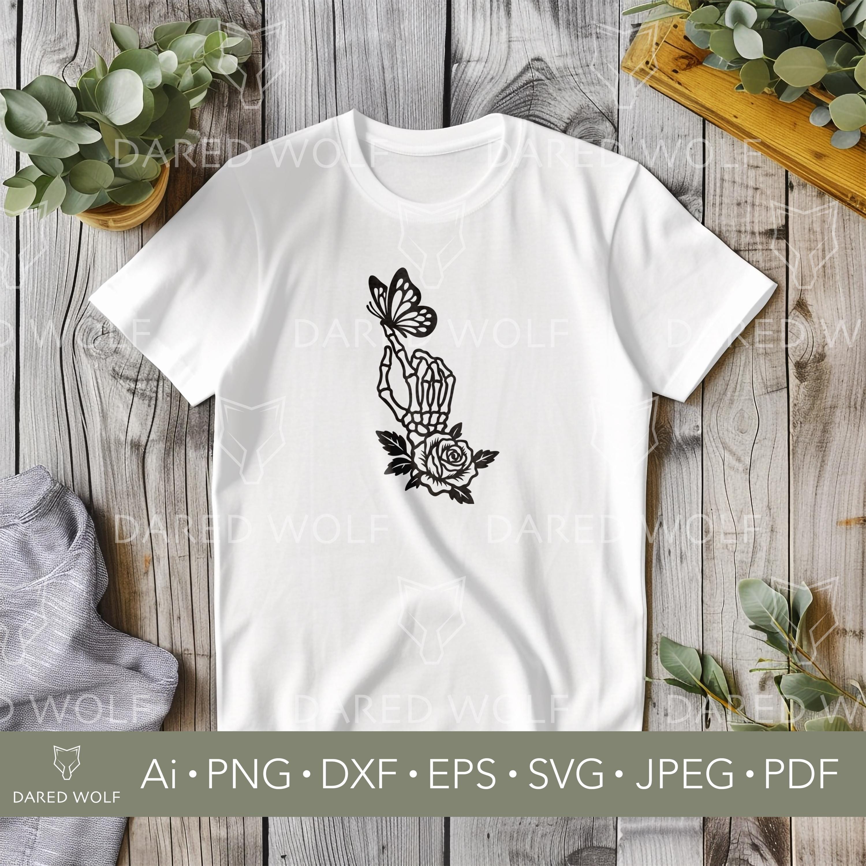 Skeleton Hand Butterfly SVG: Gothic Tattoo Vector Art (digital File) - Etsy