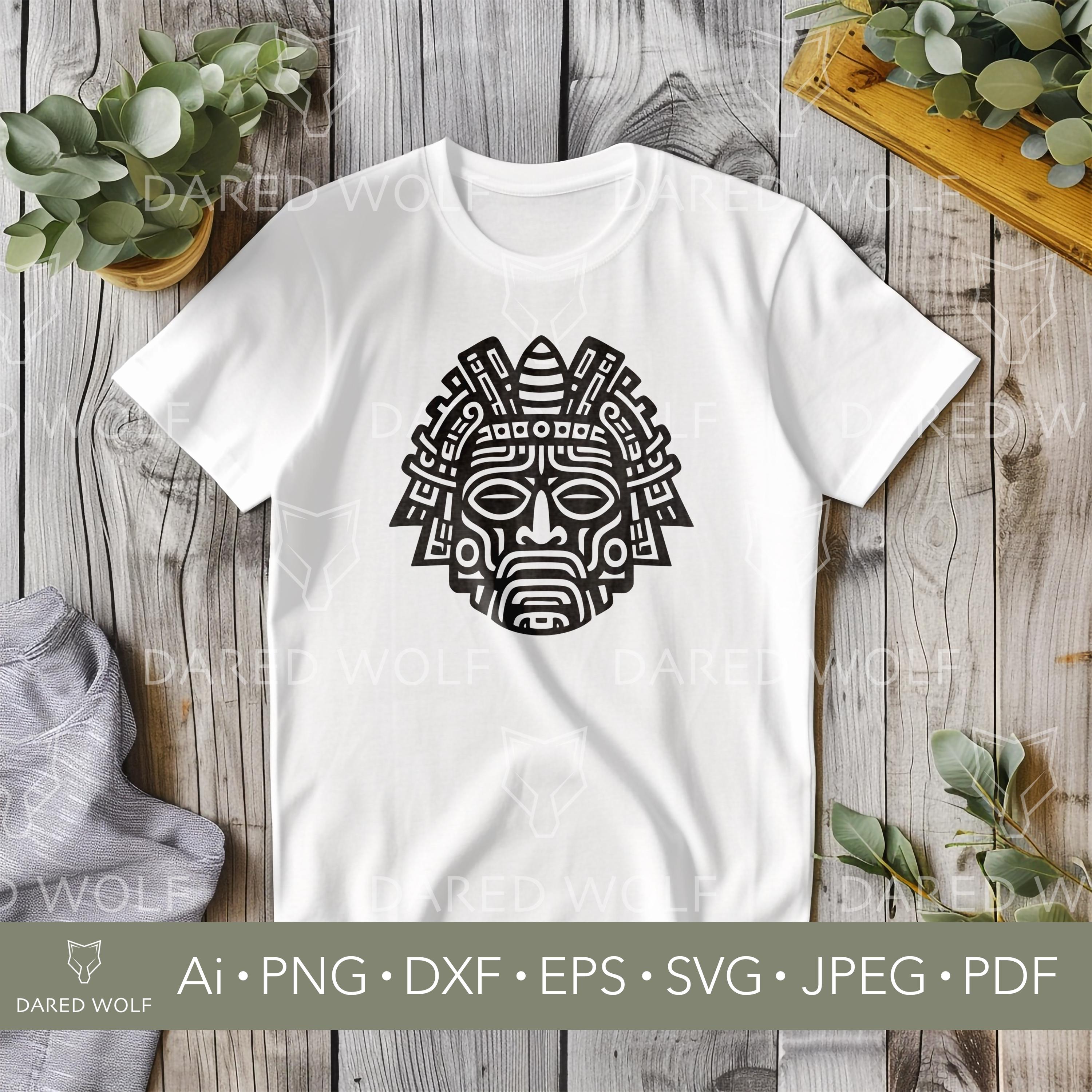 Mayan Mask Vector Art | Tribal SVG for Cricut and Silhouette | Ancient ...
