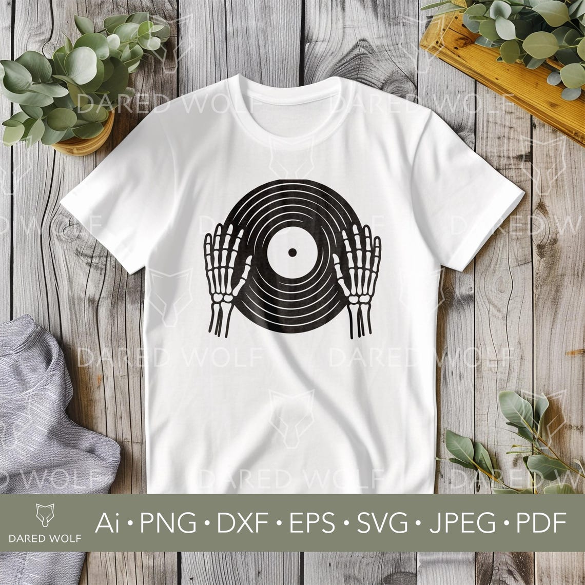 Skeleton Hands Vinyl SVG | Record Player Vector Art for Cricut and ...