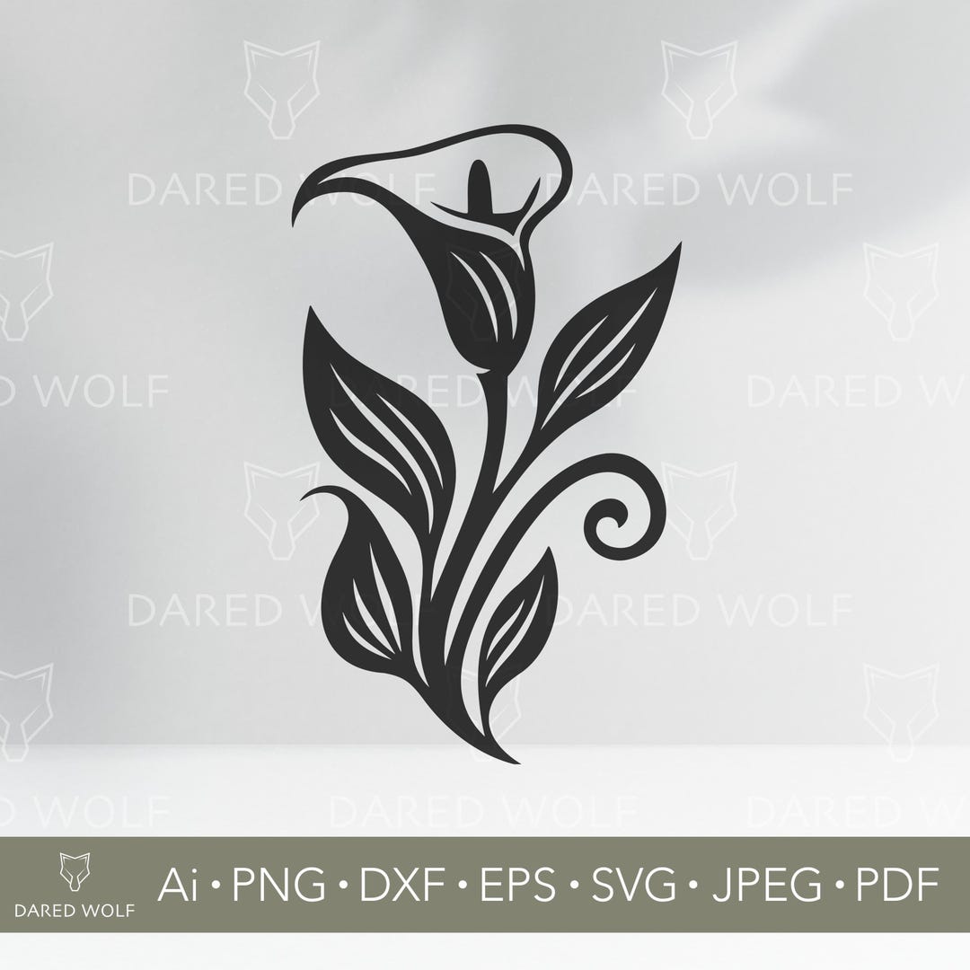 Calla Lily SVG Design: Floral Silhouette Vector Clipart (digital ...