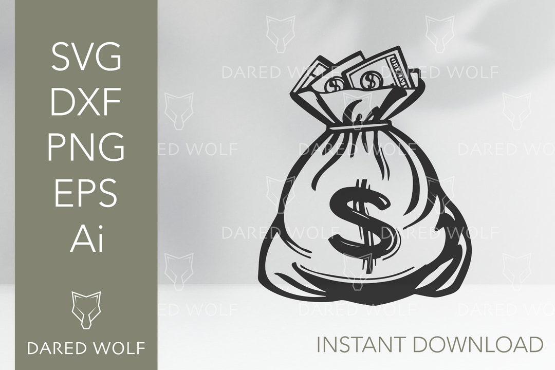 Money Bag Sign Vector Cut File | Money Logo | Cash Bag Svg | Dollar Bag ...