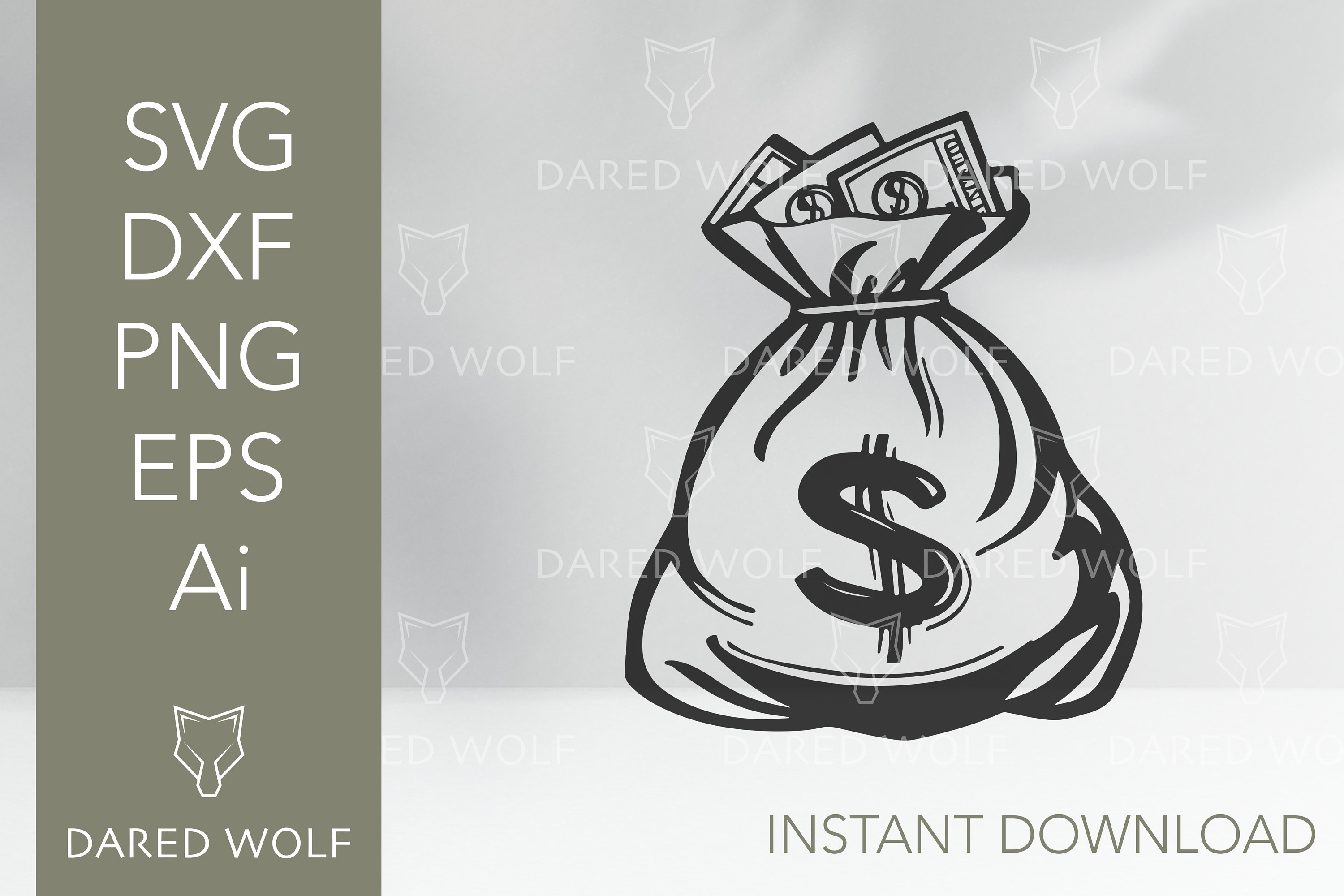 Money Bag Sign Vector Cut File | Money Logo | Cash Bag Svg | Dollar Bag ...