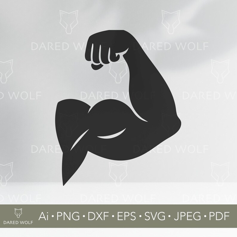 Bicep Muscle Flex SVG: Bodybuilder Arm Vector Design (digital Download ...