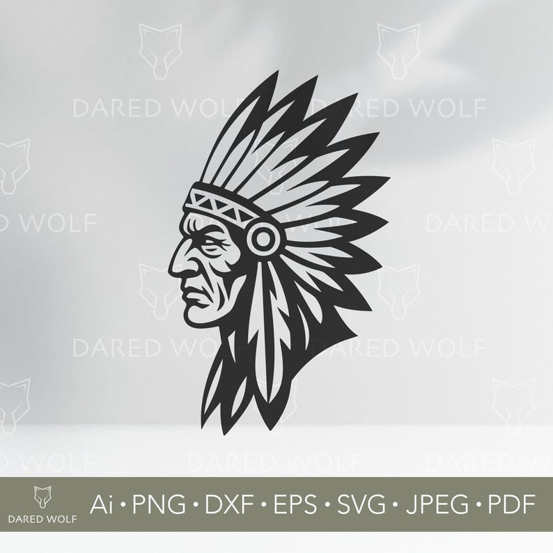 Native American Chief Headdress Design - Tribal Warrior Art (digital ...