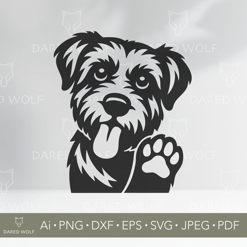 Playful Puppy Paw SVG – Dog Face Silhouette (digital Download - Etsy
