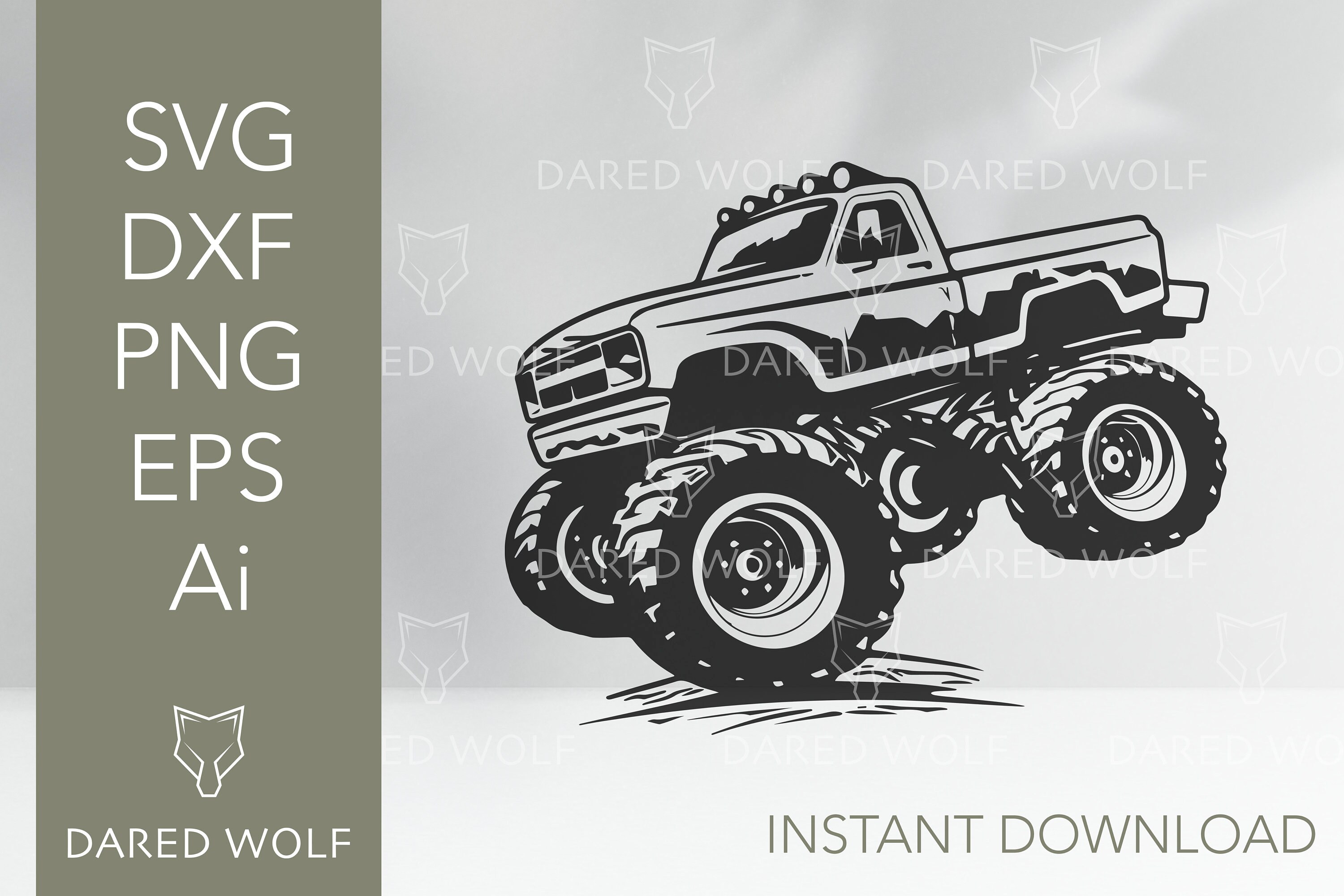 Monstertruck Vector Cut File | Monstertruck Clipart | Monstertruck Svg ...