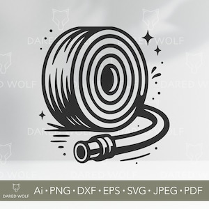 Fire Hose SVG: Firefighter Clipart, Vinyl & Laser Cut Design (digital ...