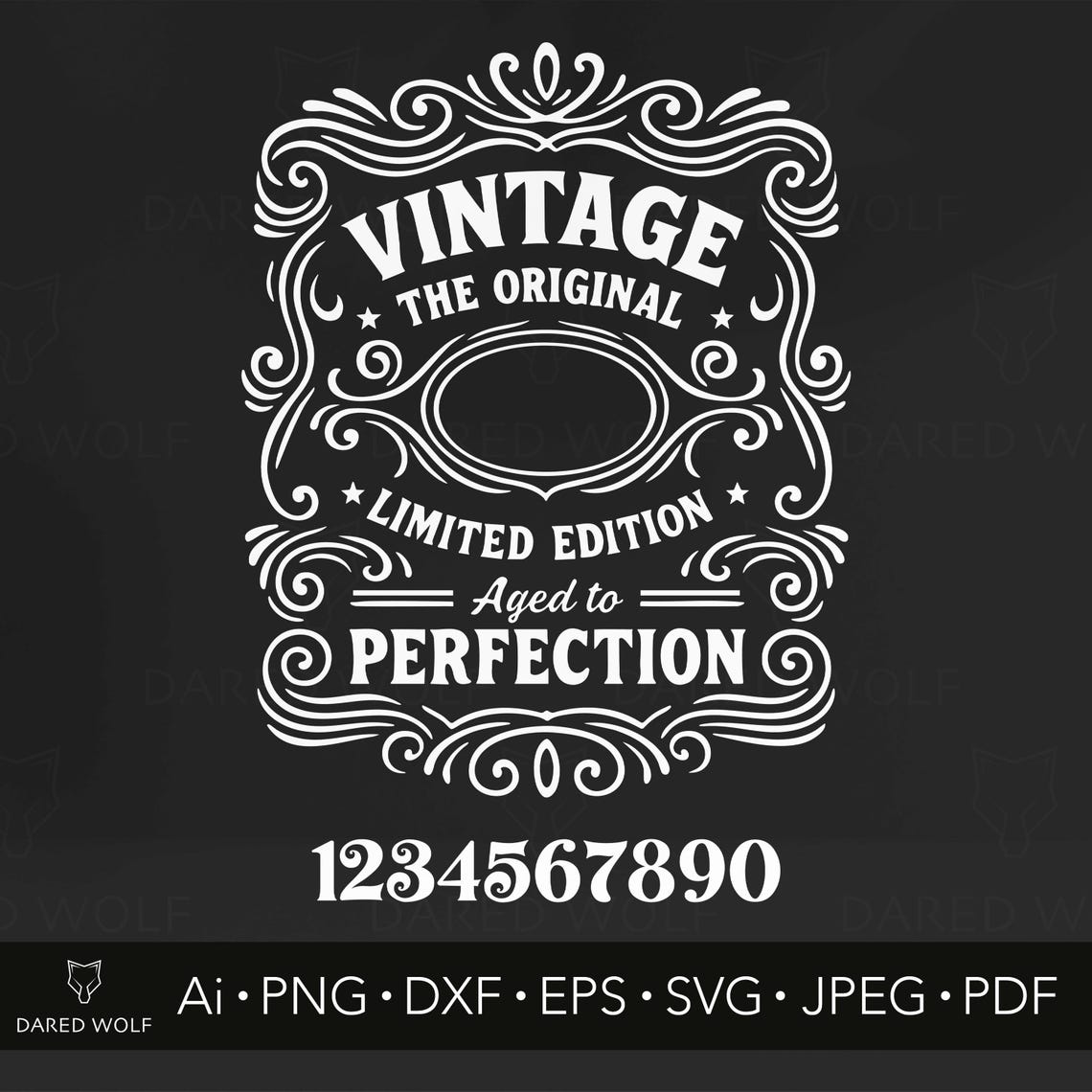 Vintage Whiskey Label Birthday SVG: Editable Design (digital Download ...