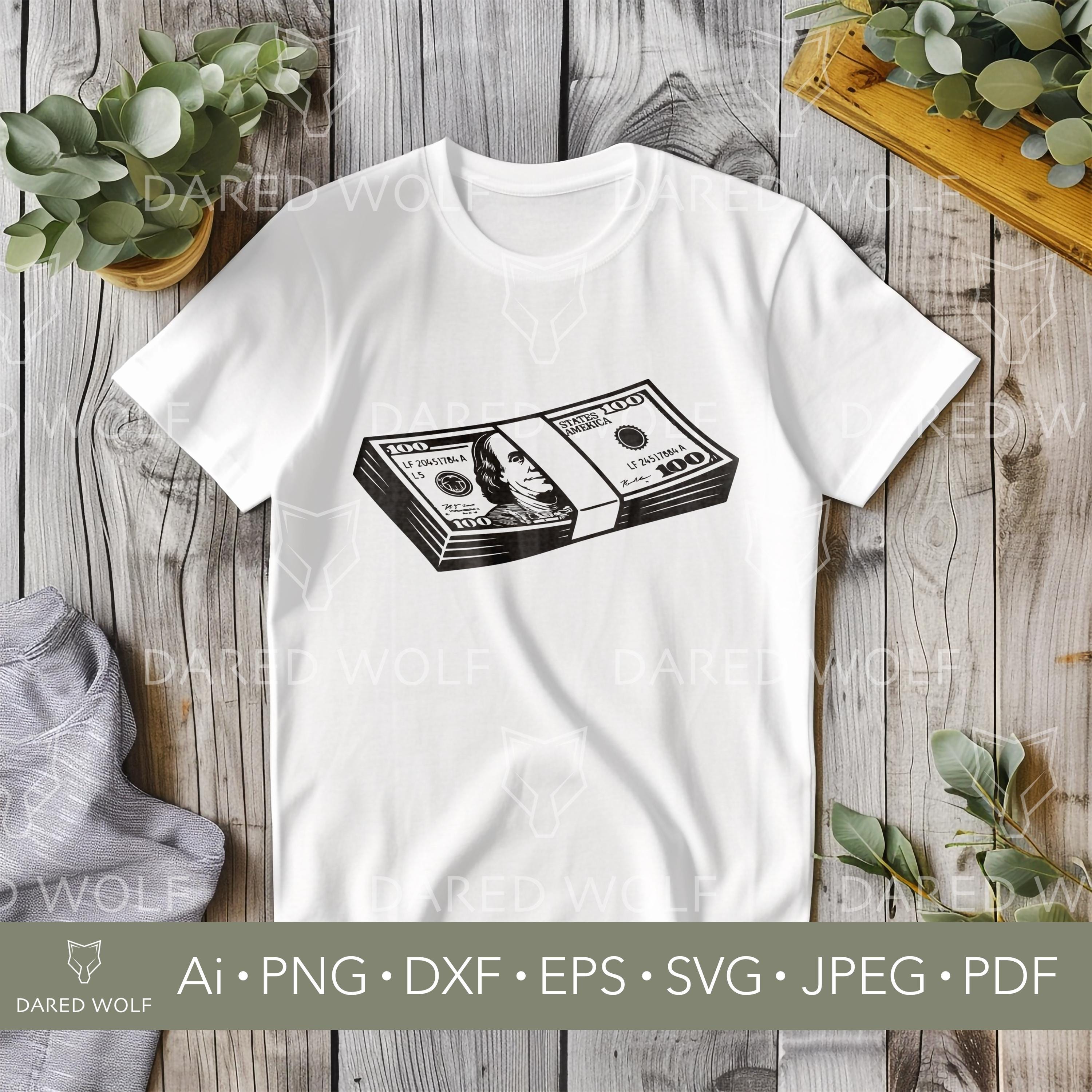 Money Stack SVG | Hundred Dollar Vector Art for Cricut and Silhouette ...