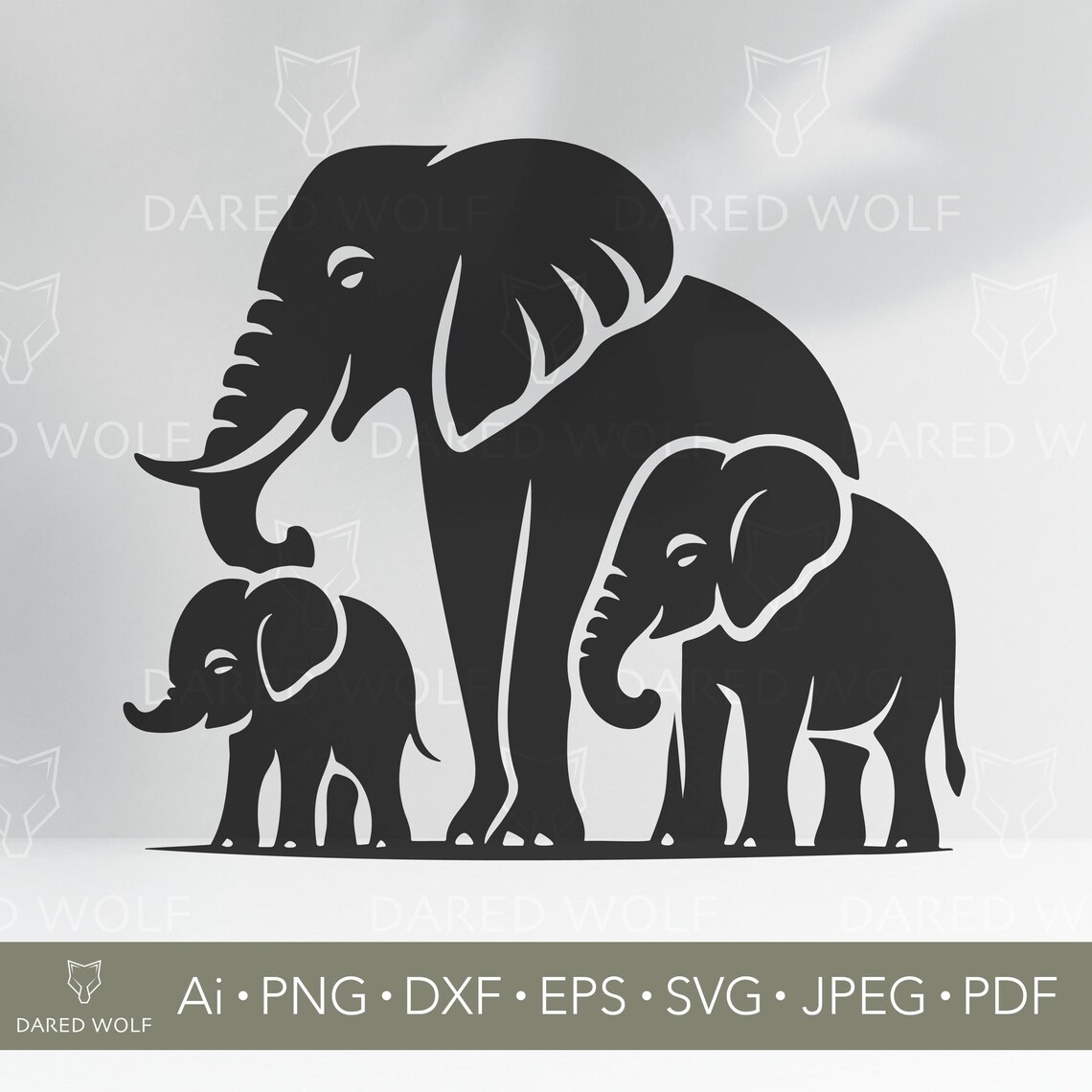 Elephant Family SVG: Safari Animal Vector Art (digital File) - Etsy