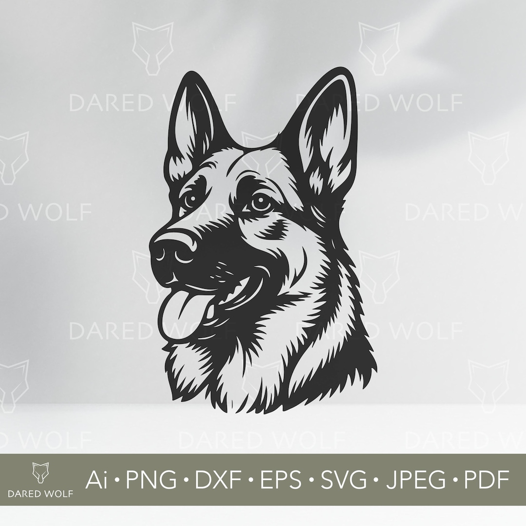 German Shepherd SVG: Loyal Dog Vector (digital File) - Etsy