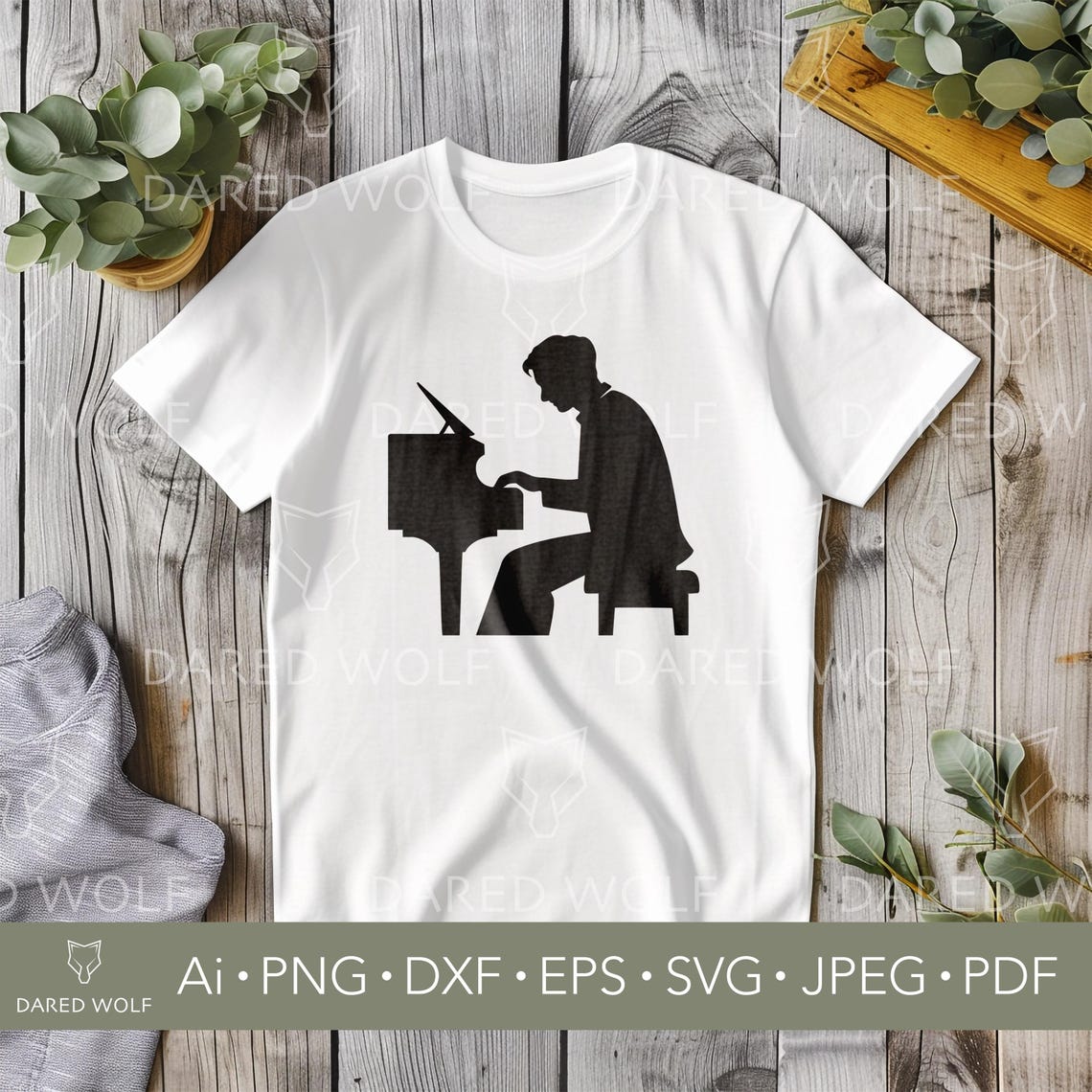 Piano Player SVG: Grand Piano Musician Clipart (digital File for Cricut ...