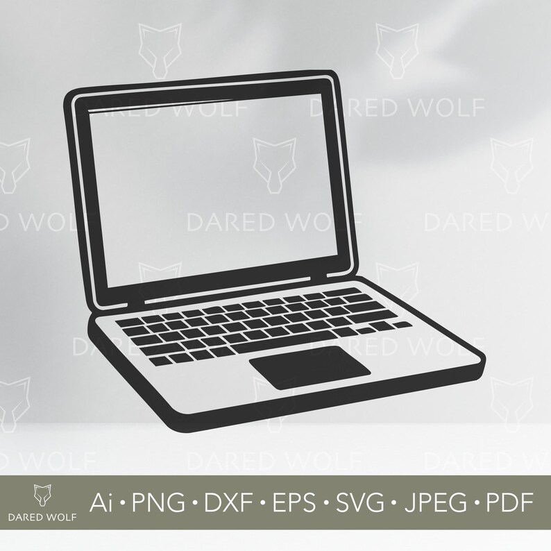 Laptop SVG Vector Design: Computer Clipart for Cricut & Silhouette ...