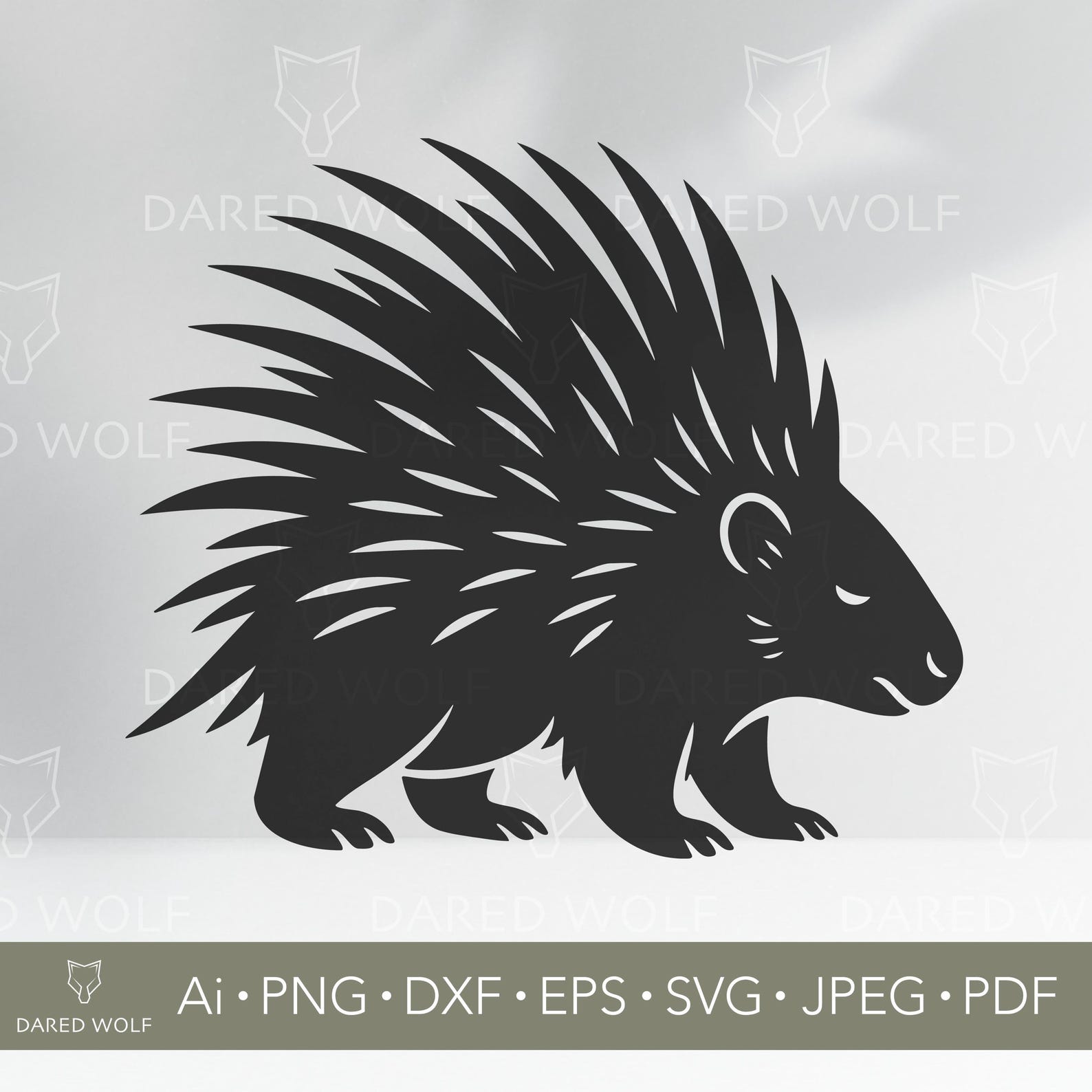 Porcupine Silhouette SVG: Spiky Animal Vector Clipart for Cricut - Etsy