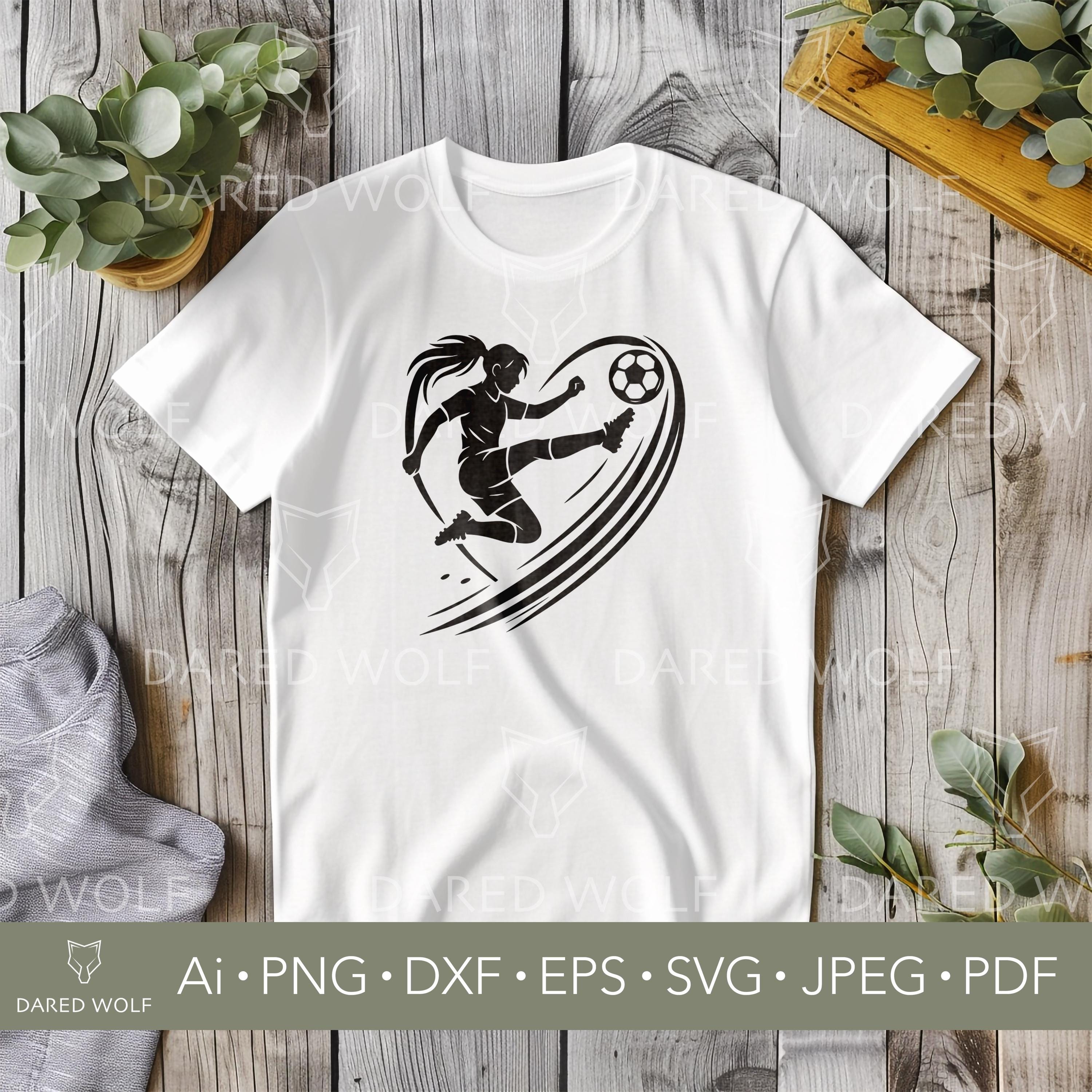 Girl Soccer Kick SVG | Female Football Vector Art (digital File) - Etsy