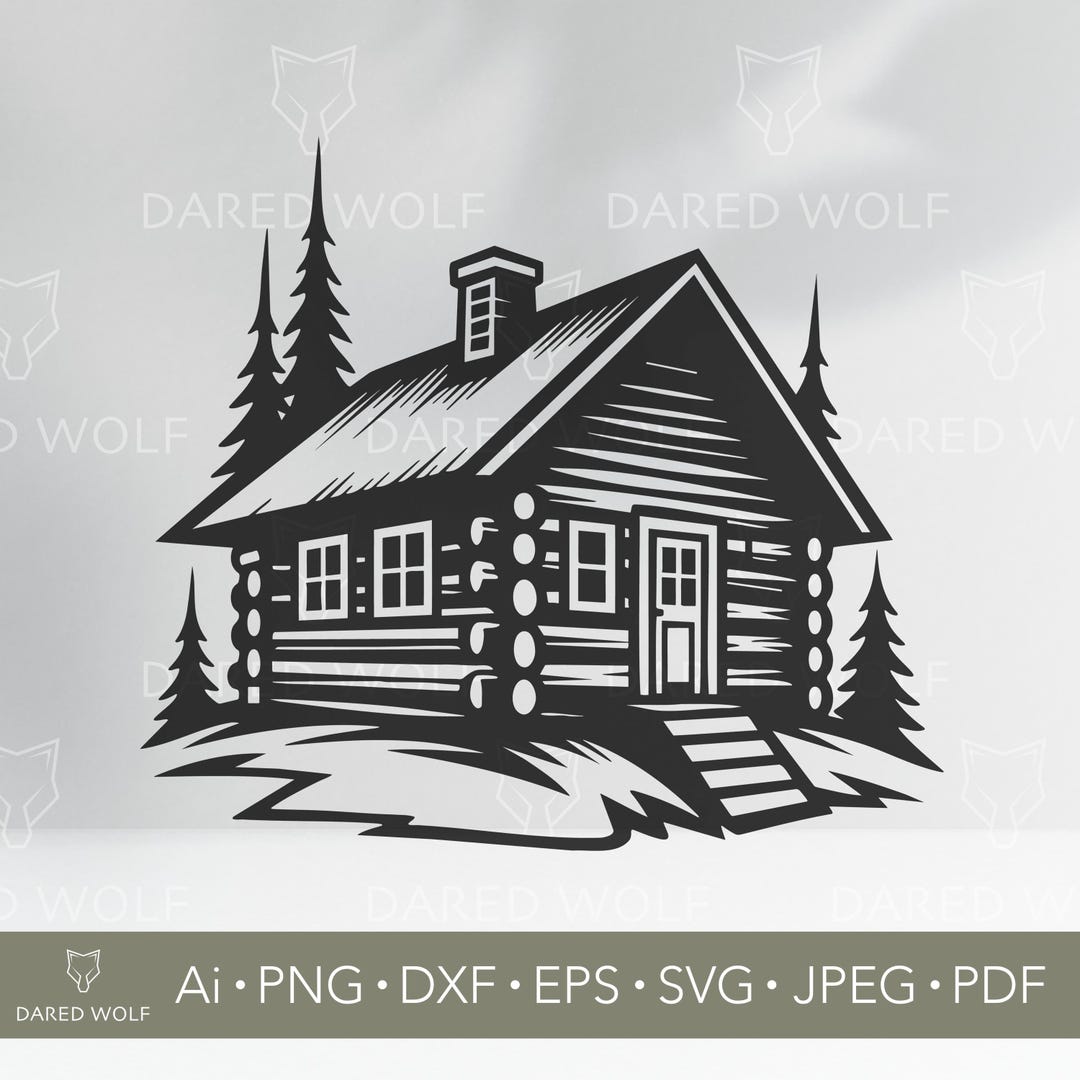 Log Cabin Vector Art | Rustic Cabin SVG for Cricut and Silhouette ...