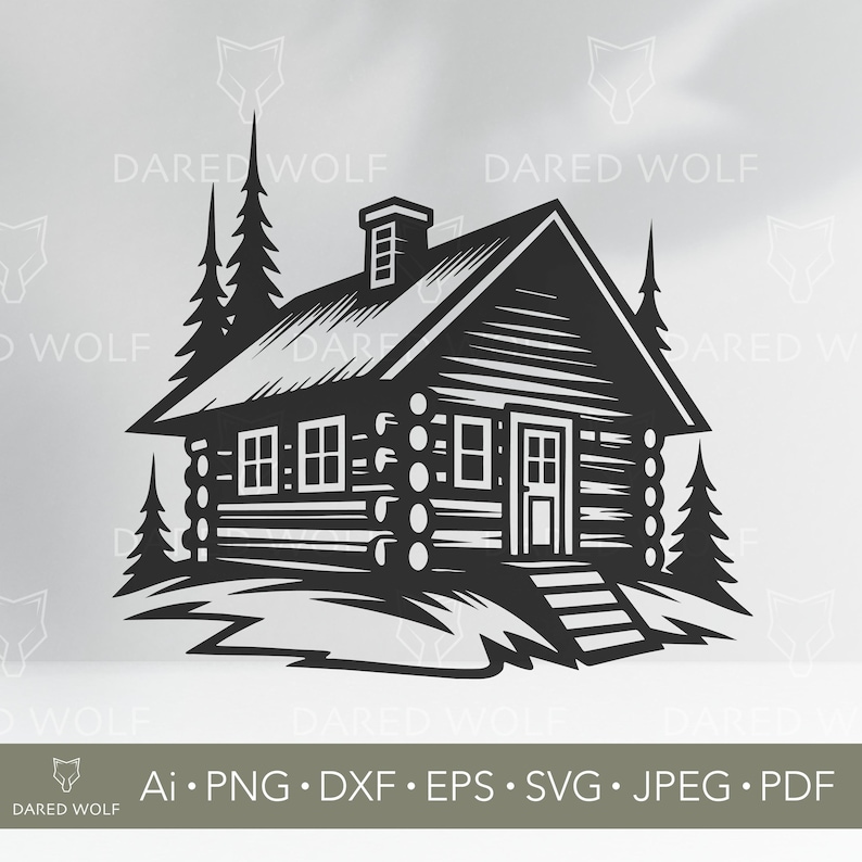Log Cabin Vector Art | Rustic Cabin SVG for Cricut and Silhouette ...