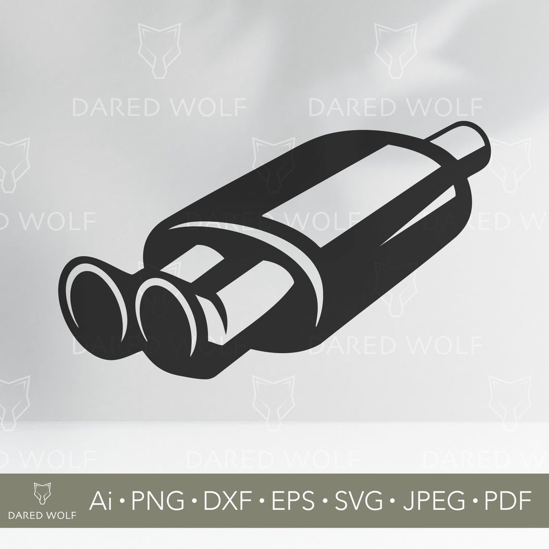 Car Exhaust Vector Art: Dual Muffler Garage Decor (digital Download) - Etsy