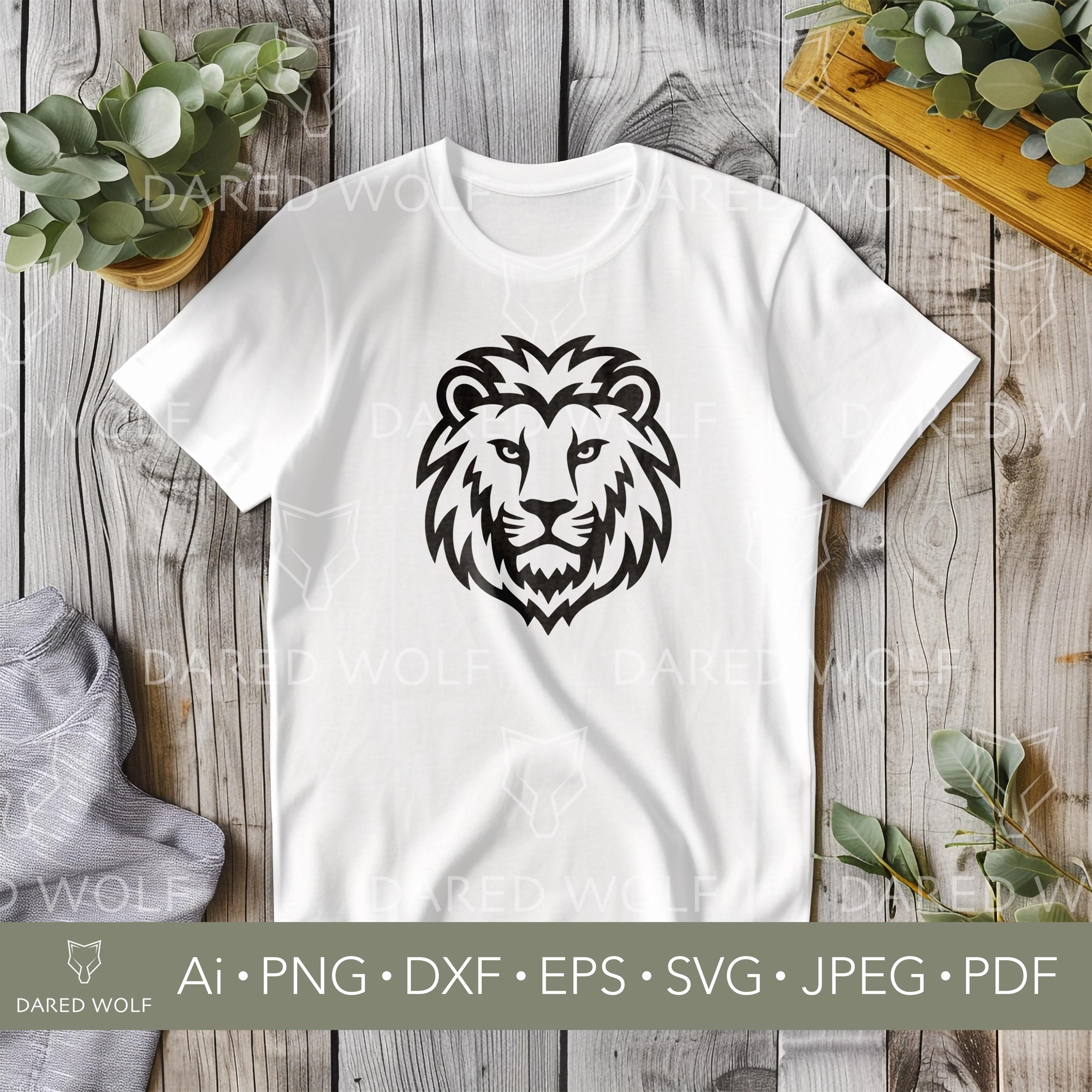 Lion Head Vector Art | Bold Lion SVG for Cricut and Silhouette | Tribal ...