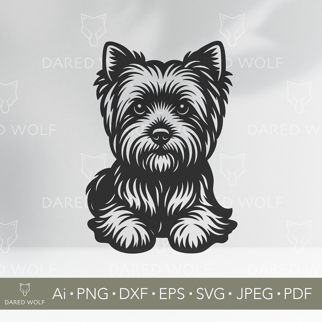 Yorkie Dog Vector Art: Yorkshire Terrier SVG for Cricut - Etsy