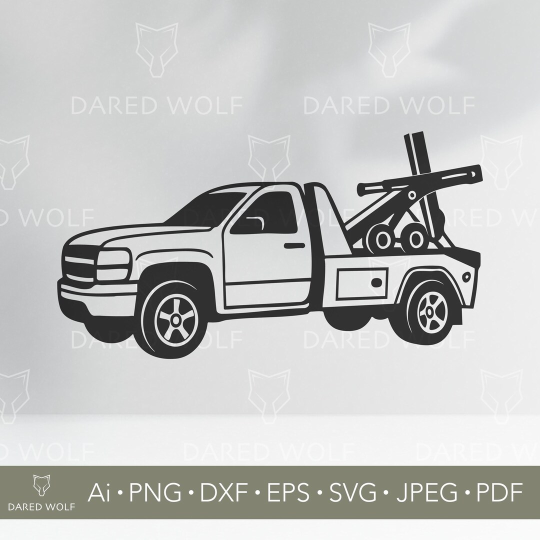 Tow Truck SVG: Flatbed Wrecker Vector Art (digital Files) - Etsy