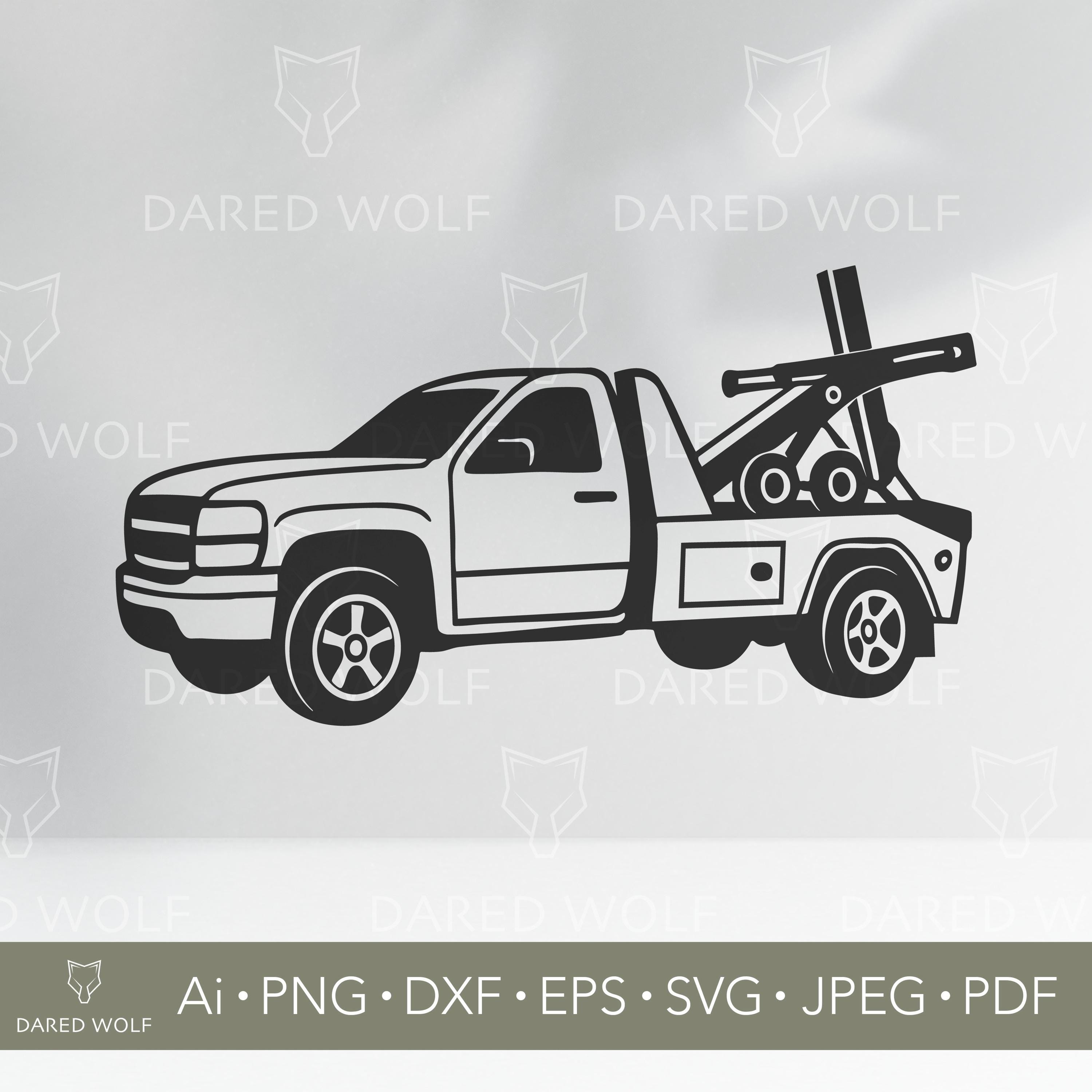 Tow Truck SVG: Flatbed Wrecker Vector Art (digital Files) - Etsy