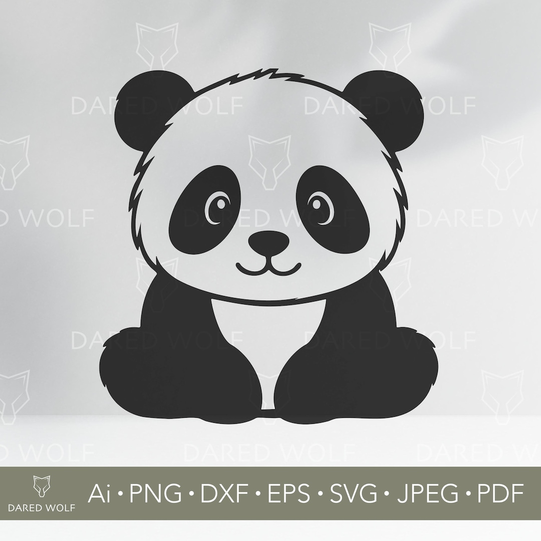 Panda Vector Art | Kawaii Bear Clipart (digital File - Etsy