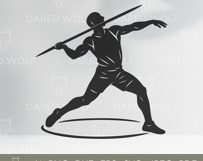 Sports Clipart: Black Track & Field Silhouette of Male / Man Thrower ...