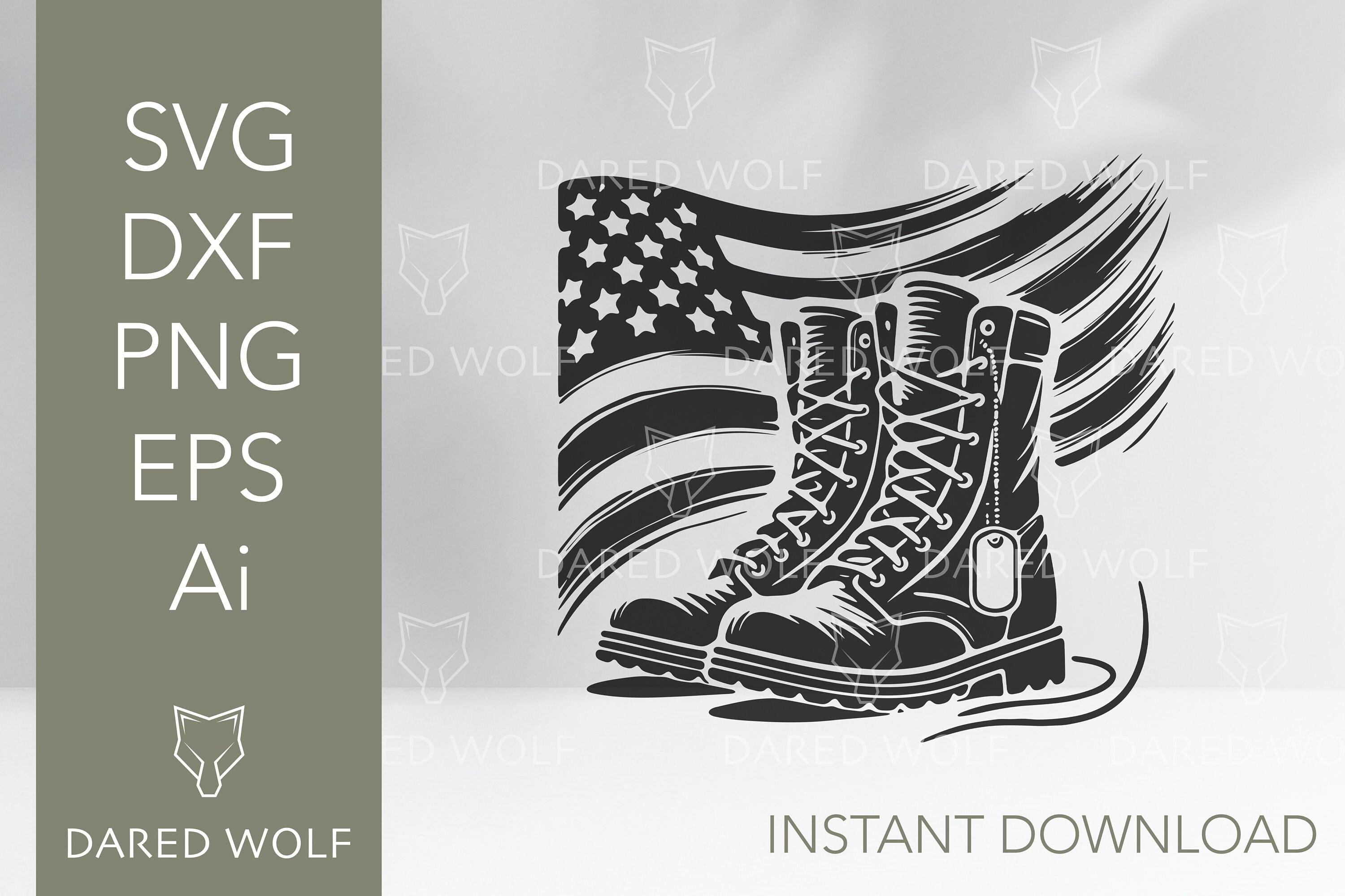 US Combat Boots Vector Cut File Combat Boots Clipart Army Boots Svg ...