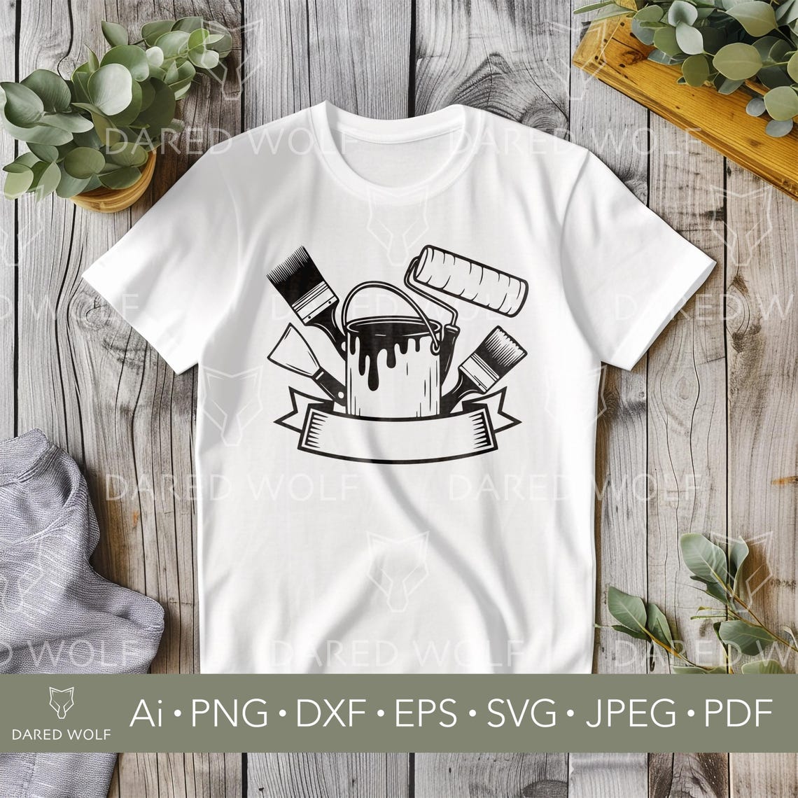 Painter Logo Vector Art: Painting Tools SVG, Cricut & Silhouette ...