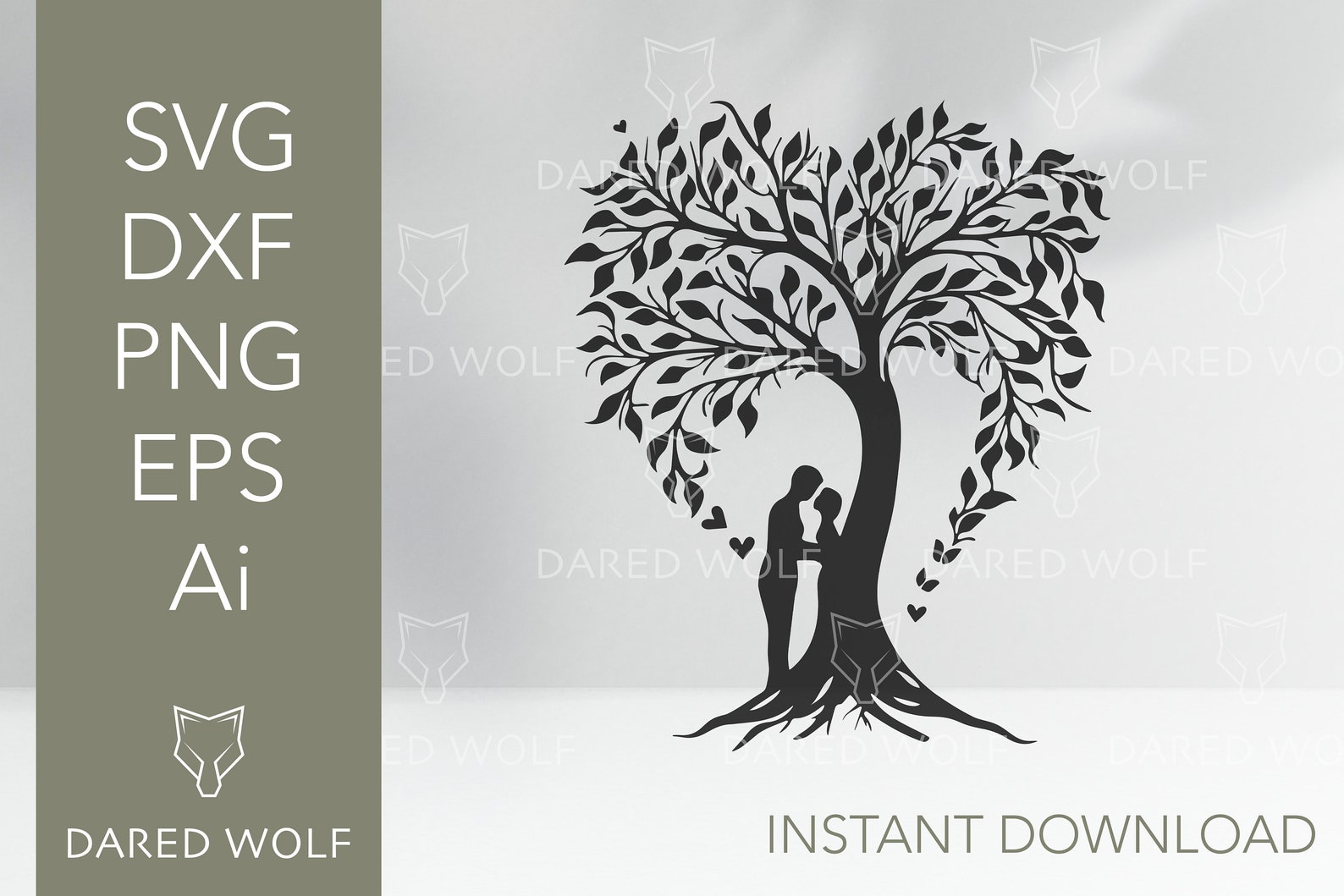 Love Tree Vector Cut File | Family Tree (svg, Png, Eps, Dxf, Ai ...