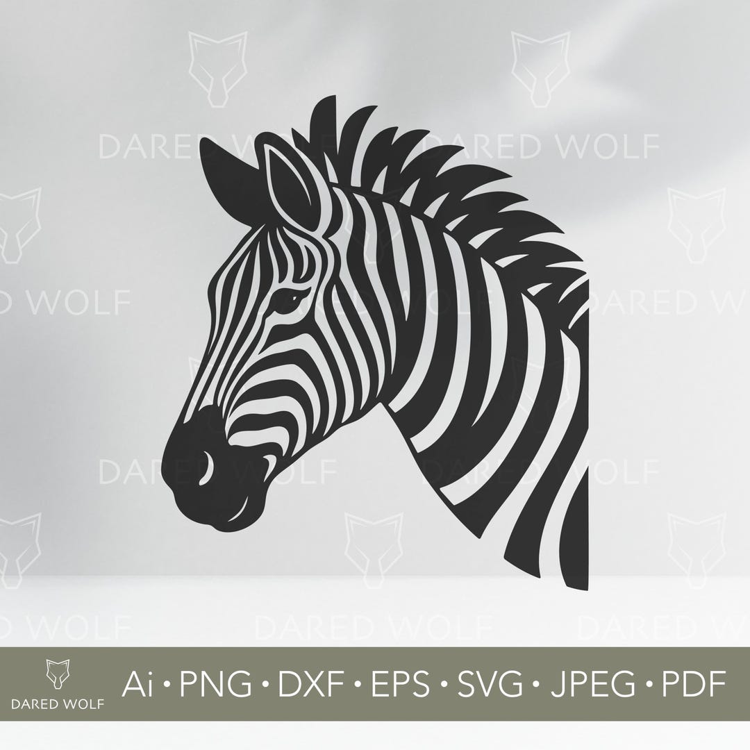 Zebra Head Vector Art | Safari Animal SVG for Cricut and Silhouette ...