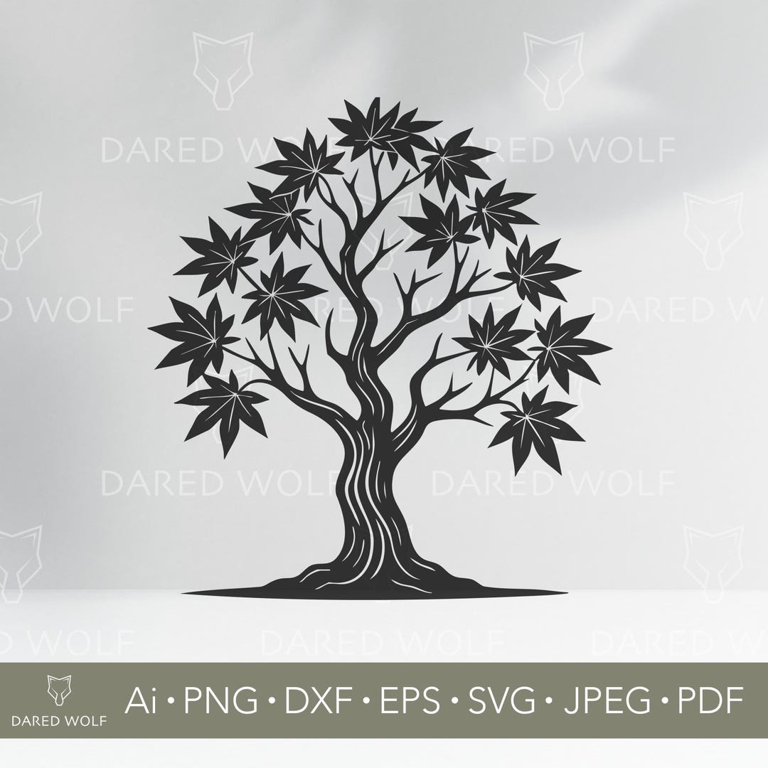 Japanese Maple Tree SVG: Nature Silhouette Vector (digital File) - Etsy