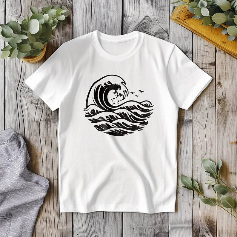 Ocean Waves Vector Cut File | Sea Waves Scene Clipart | Tidal Wave Svg ...