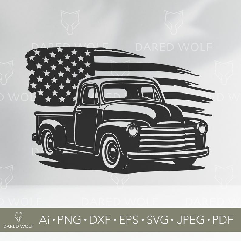Retro Truck US Flag SVG: Patriotic 4th of July Design (digital File) - Etsy
