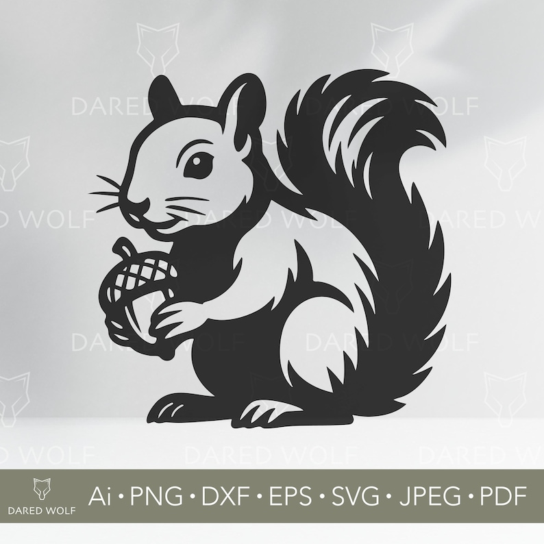 Squirrel With Acorn SVG: Woodland Clipart, Cricut & Laser Cut File - Etsy