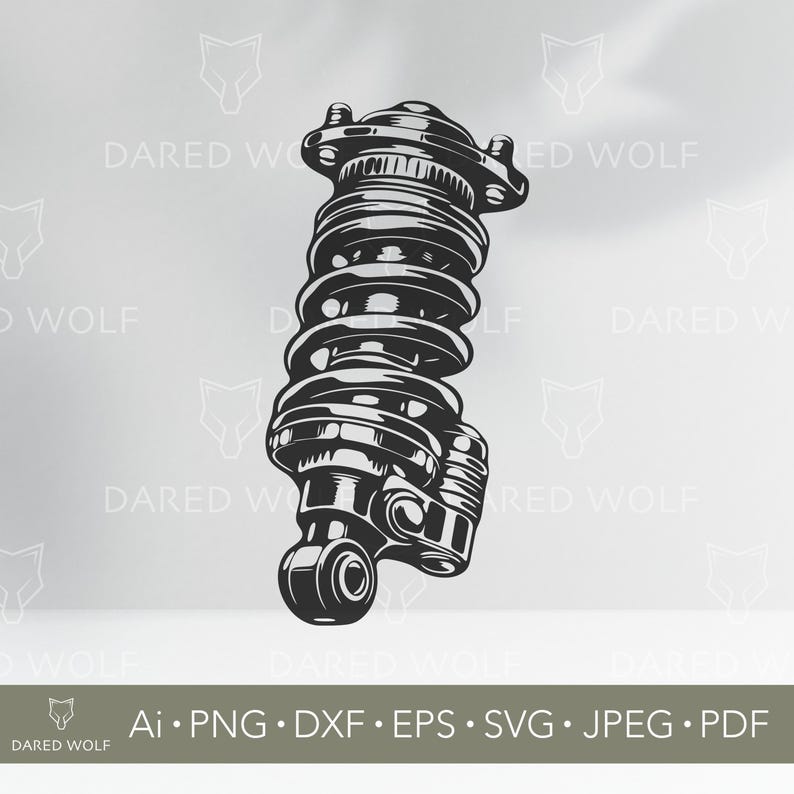 Shock Absorber SVG - Car Suspension Silhouette - Auto Part Clipart for ...