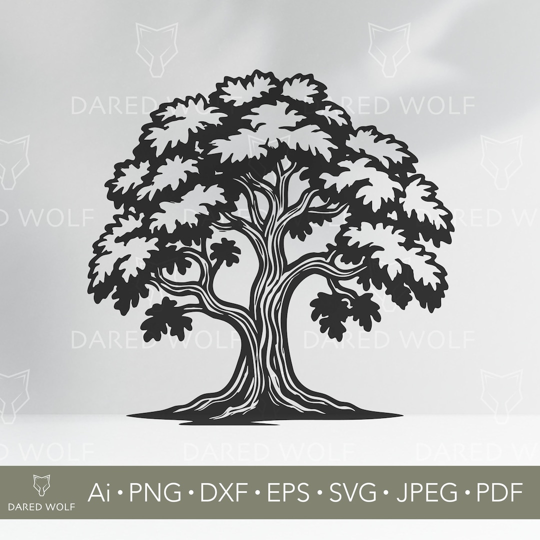 Oak Tree Vector Art | Nature SVG for Cricut and Silhouette | Tree of ...