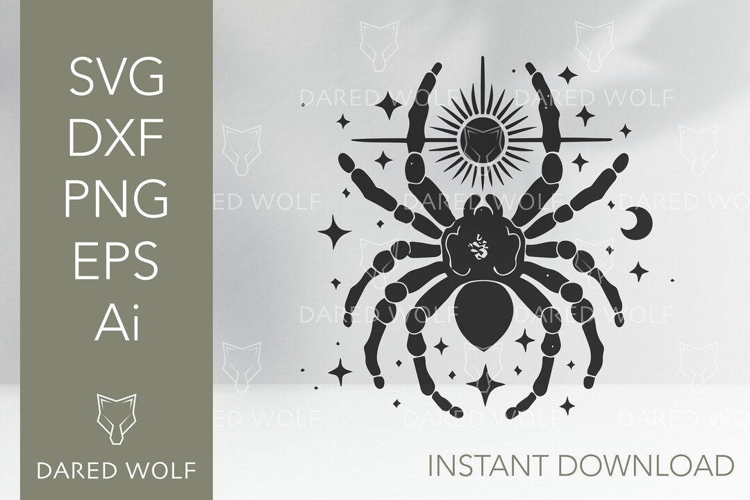 Celestial Spider Vector Cut File | Spider Clipart | Sun Moon Stars ...